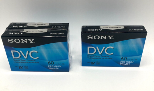 Lot of 3 Sony Premium Mini DVC Digital Video Cassette 60 Minute Tapes ...