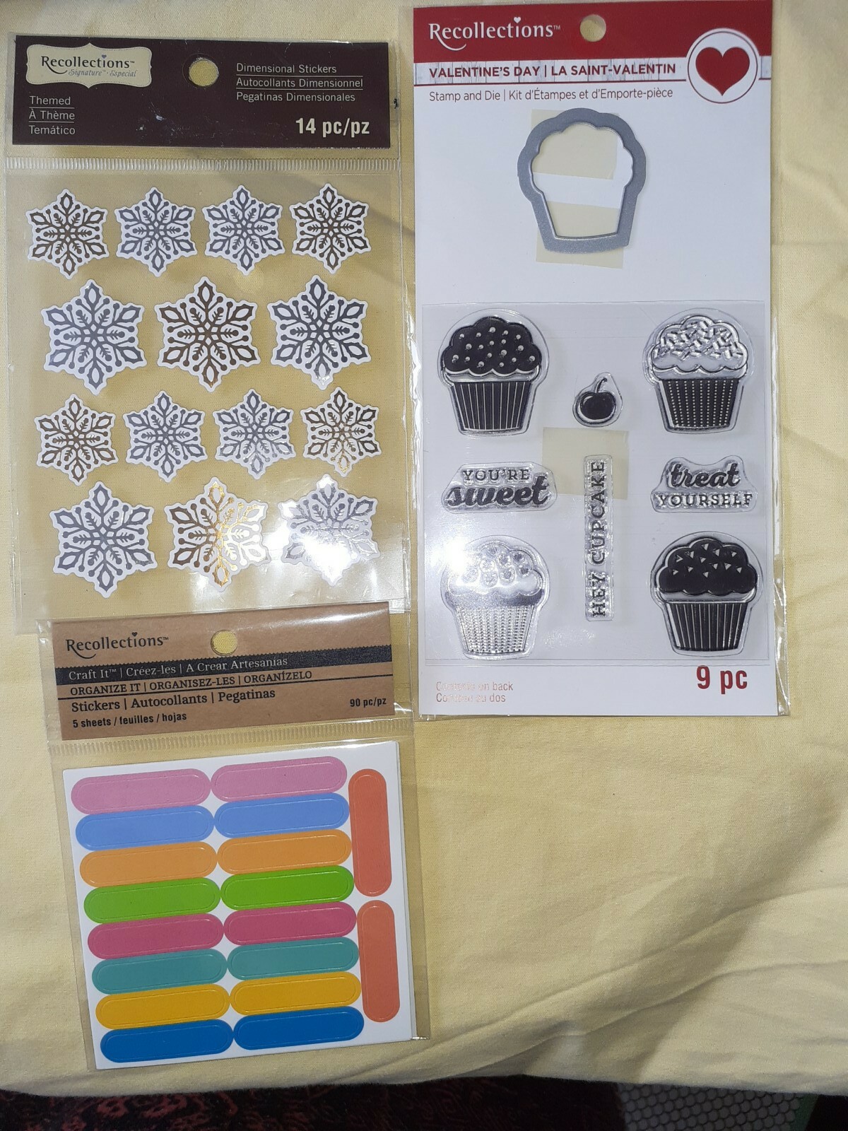 RECOLLECTION STAMPS & DIE KIT+DIMENSION STICKERS+ ORGANIZE STICKERS ...