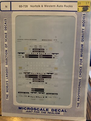 Microscale Decal N Scale 60-728 Norfolk & Western Auto Racks | eBay