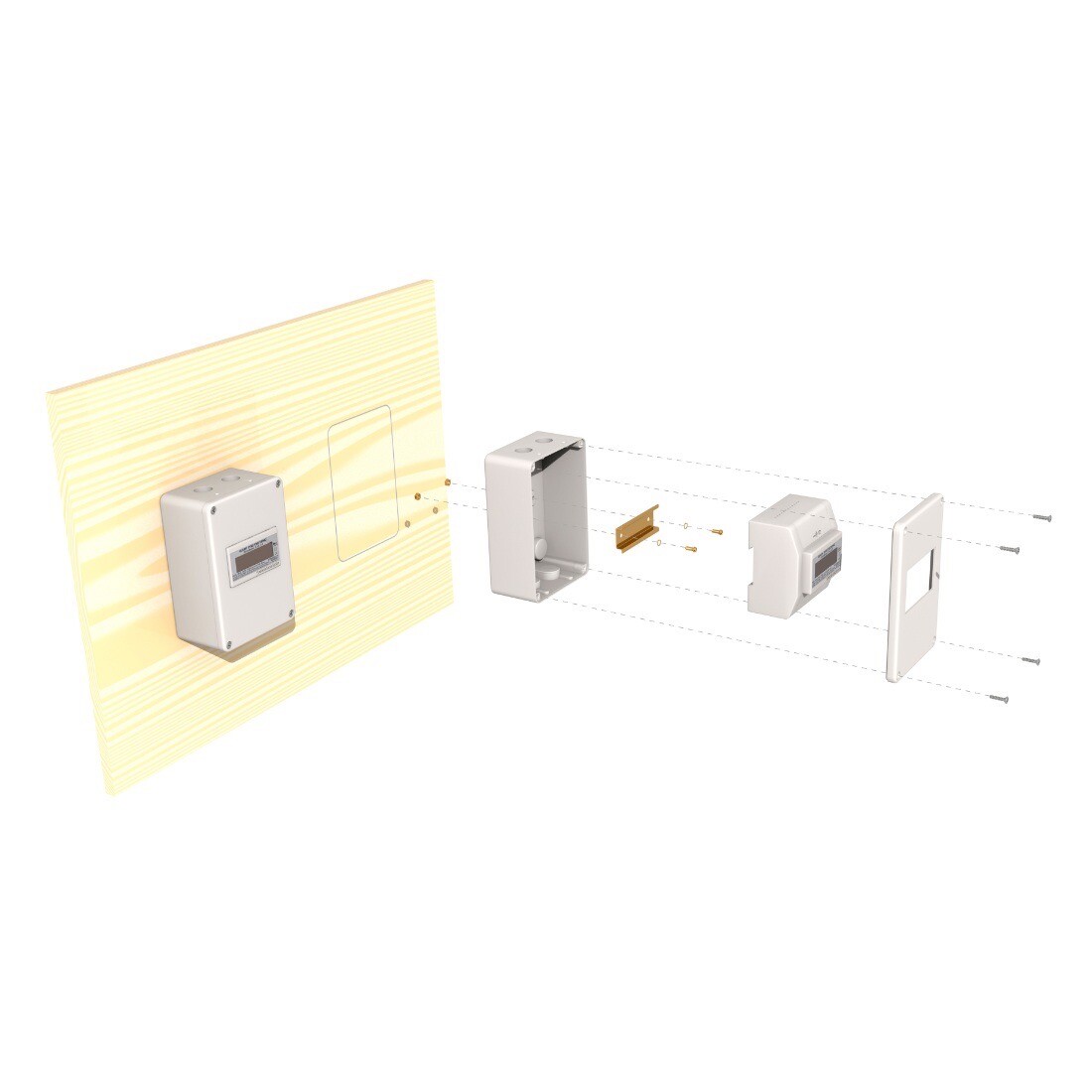 EKM Metering Indoor Meter Enclosure Kit Plastic DIN Flush or Surface ...