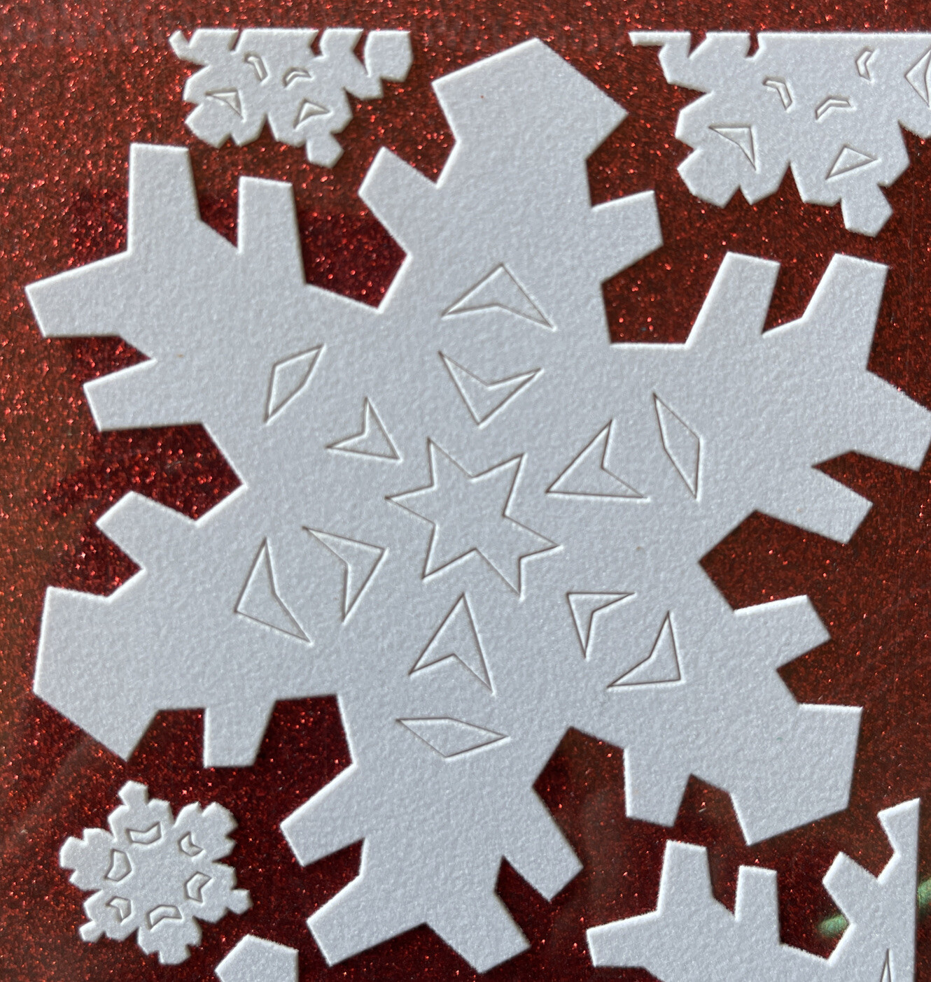 WHITE FUZZY SNOWFLAKES Sticker (10pc)Stampendous•Holiday•Sm•Med•Lg ...