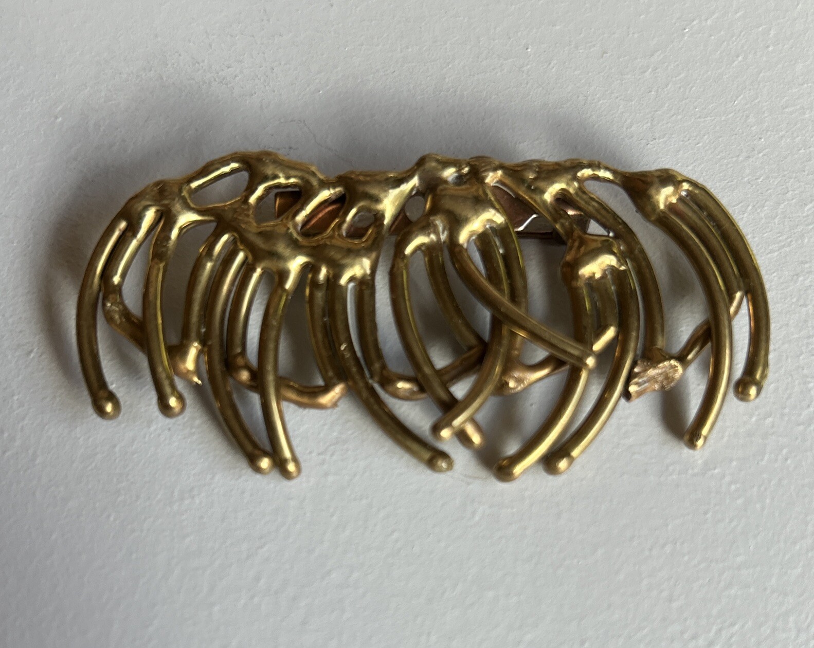 Brass Brutalist Pin Jack Boyd Pal Kepenyes Style - Gem