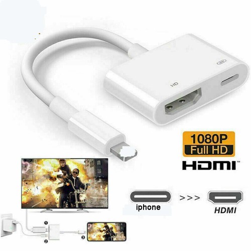 8 Pin Data to HDMI Adapter Cable Digital AV TV For iPhone 7/8 Plus iPad ...