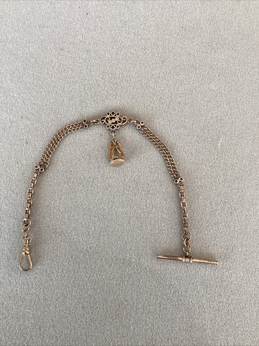 Victorian Antique Gold Filled Watch Fob 9.5” Double Chain Un ...