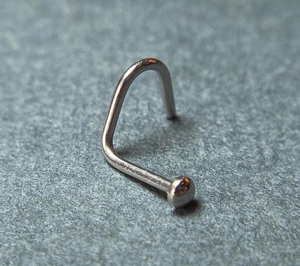 1pc Surgical Steel Nose Ring Screw - 20g or 18g, choose dome / ball ...