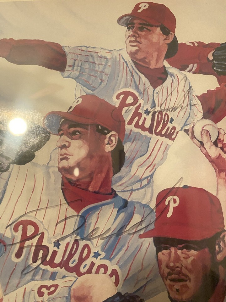 1993 Phillies Team Signed Poster Daulton Schilling Dykstra Morandini ...