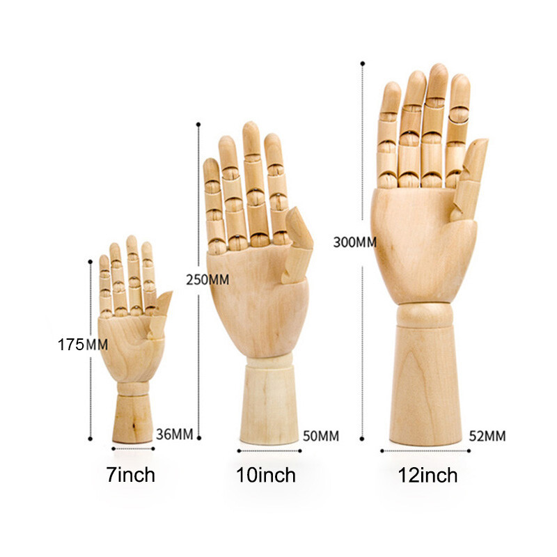 7/8/10/12" Wooden Hand Drawing Mannequin Hand Movable Limbs Human ...
