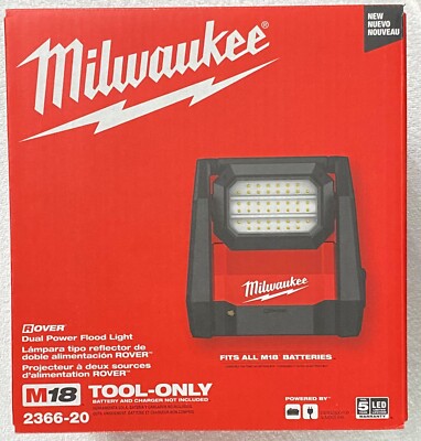 New Milwaukee 2366 18V M18 ROVER LED Dual Power Flood Light 4000 Lumen ...