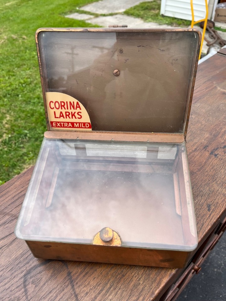 Vintage Copper Cigar Humidor Corina Larks General Store Counter Display ...