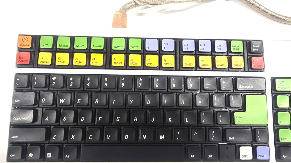 Bloomberg SEA100 Trading Keyboard w/ Fingerprint & USB/PS2- Collectible ...