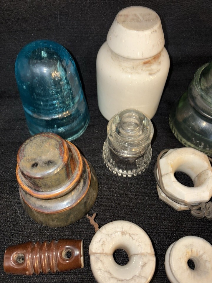 Lot Of 15 Antique Insulators HEMINGRAY - Mickey Mouse Glass Porcelain ...