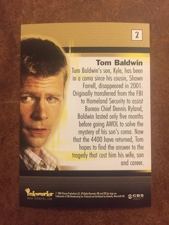 Tom Baldwin 2 The 4400 Season 1 Trading Card | eBay