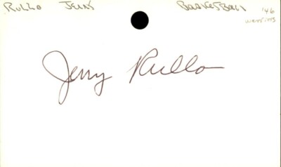 Jerry Rullo Signed Index Card 3x5 Autographed Warriors Sphas 60914 | eBay
