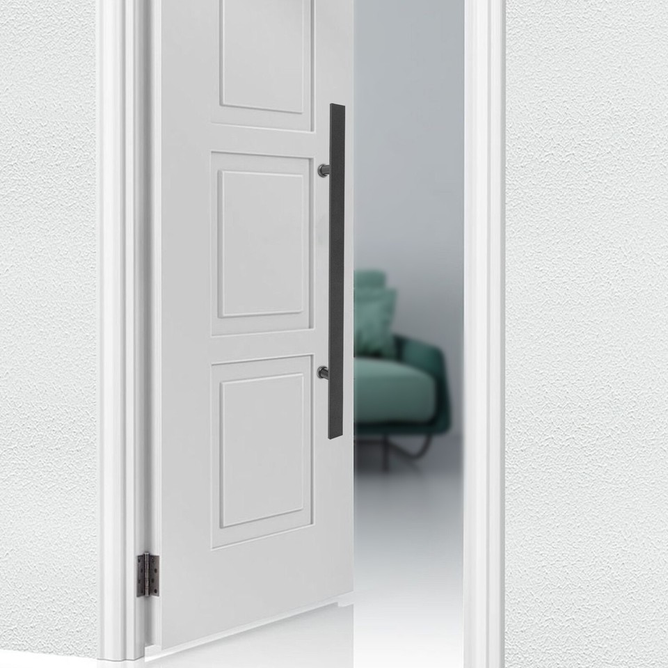 Black Pull Push Sliding Barn Door Handles Commercial H Shape Door Pull ...