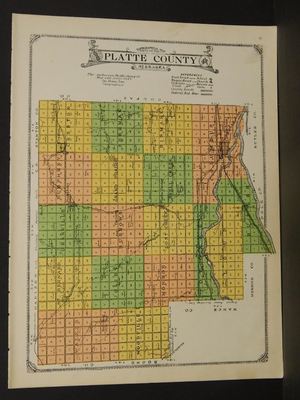 Nebraska Platte County Map 1923 W5#36 | eBay