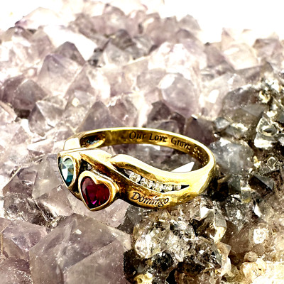 BRADFORD EXCHANGE BGE 925 STERLING SILVER GOLD FIELD TWO HEARTS ...