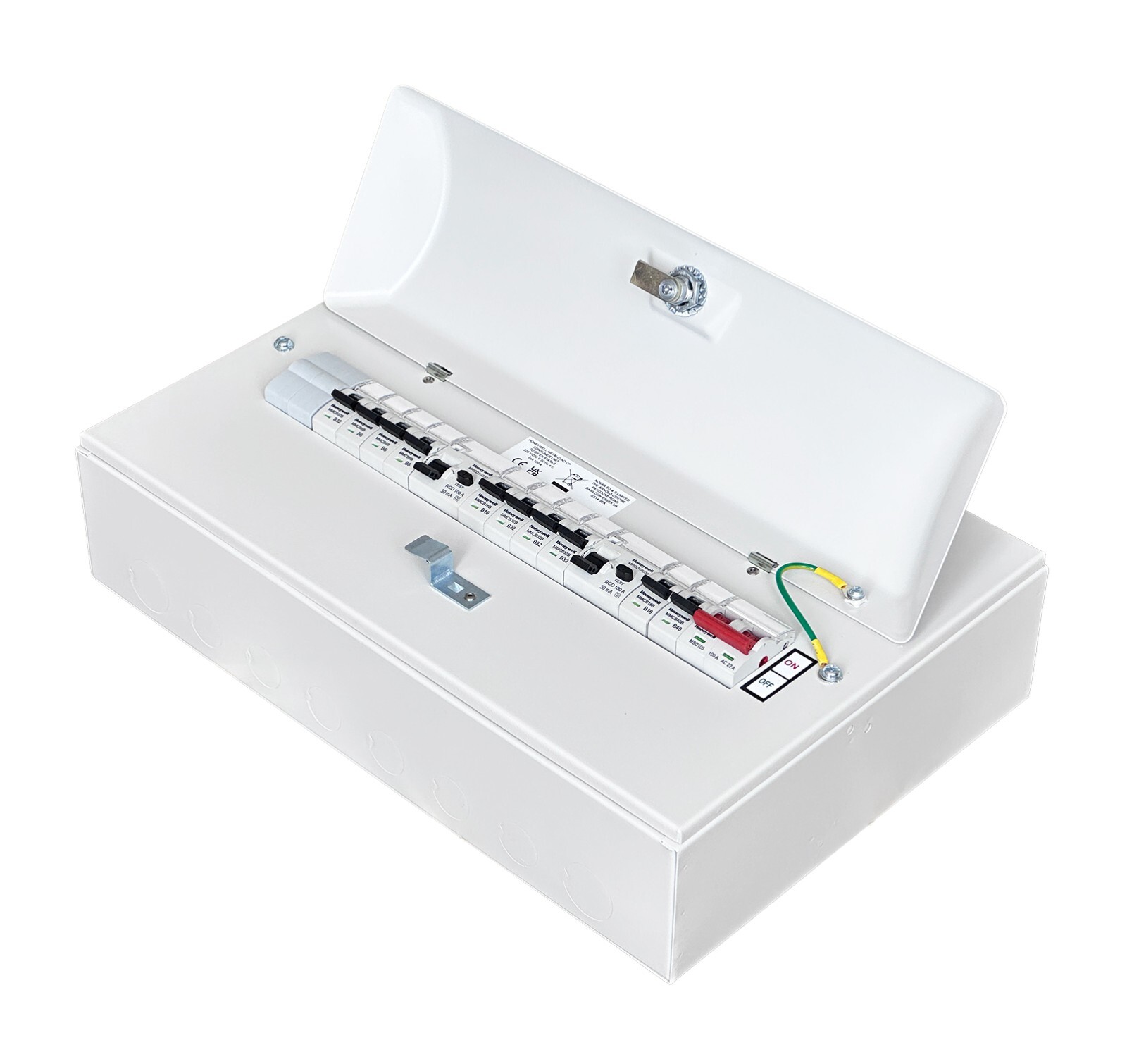 MK Honeywell 16 Way Populated White Metal Consumer Unit Fuse Board 10 ...