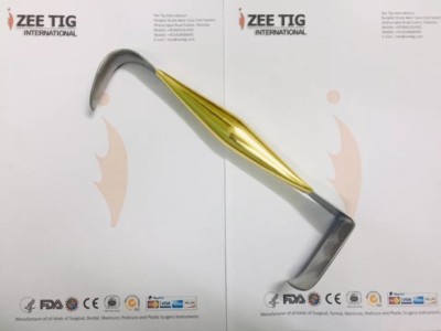 Double Ended Breast Retractor Gold Plated, size 24.5cm,Zeetig ...