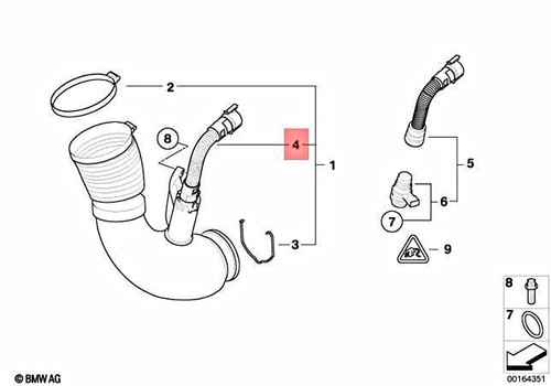 Genuine BMW E60N E61N E70N Hot Film Air Mass Meter/Clean Pipe OEM ...