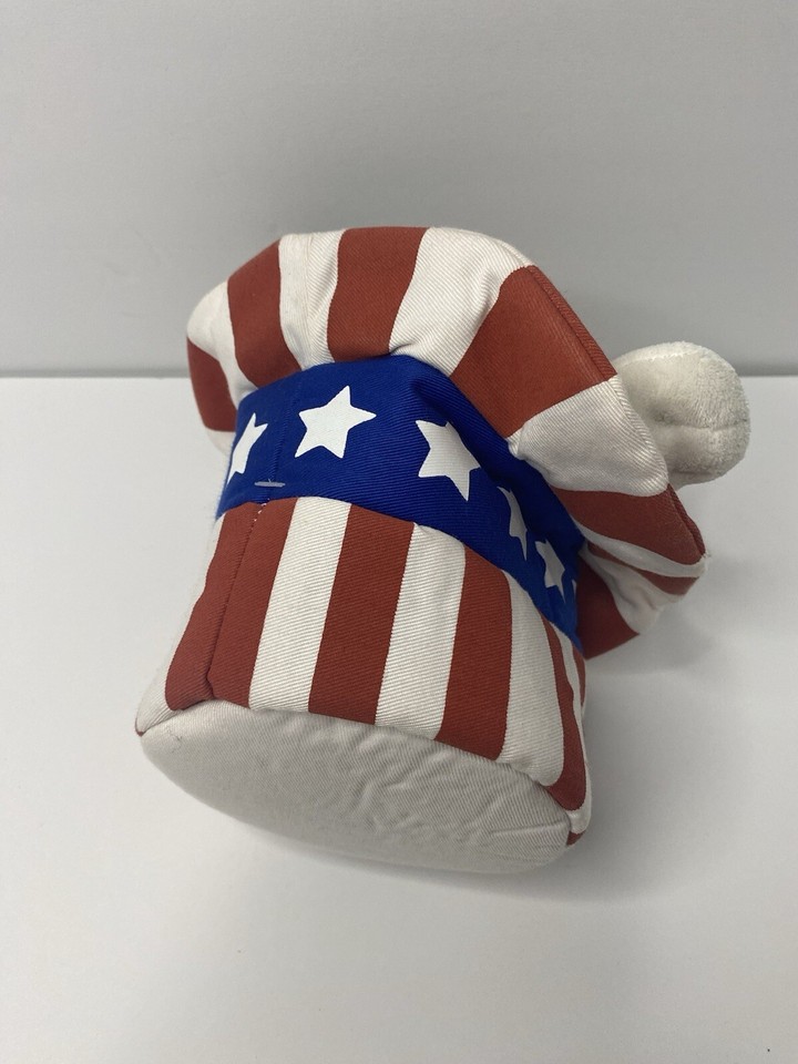 Disney Mickey Mouse In Hat Bean Plush Patriotic Flag Red White Blue | eBay