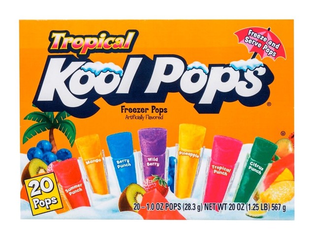 Kool Pops Tropical Freezer Pops 20 1oz Pops 7 Flavors Mango Pineapple ...
