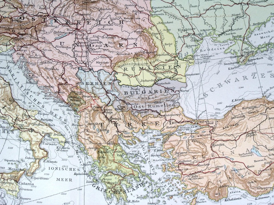 1912 ANTIQUE POLITICAL MAP OF EUROPE AUSTRIA HUNGARY EMPIRE GERMANY ...