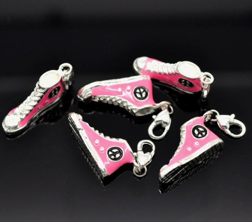 Pink Converse Shoe Clip on Charm Pendant for European Charm Jewelry w ...