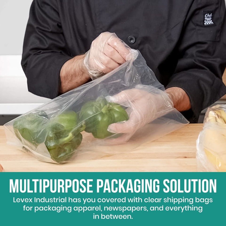 Multiple Sizes Clear Poly Bags 1.5-Mil Flat Open Top Plastic Packaging ...