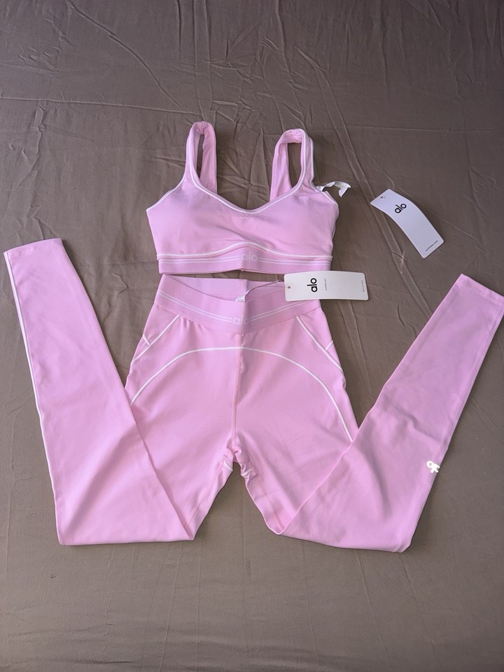 Women's Alo Pink Sports Bra & Leggings Set | eBay
