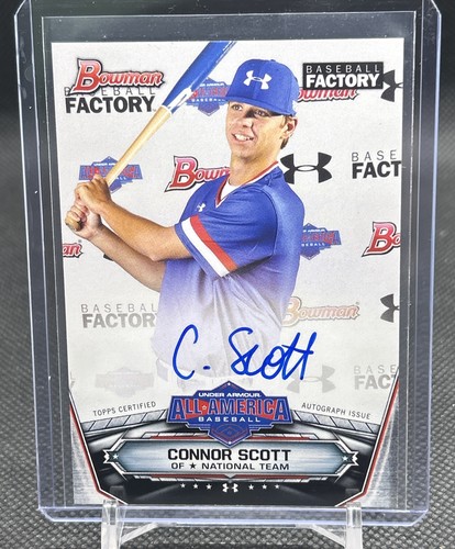 Connor Scott 2017 Bowman Baseball Factory Rookie Auto RC /199 #UAN-15 ...