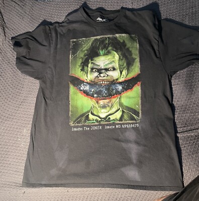 Batman Arkham Asylum Joker Inmate GRAPHIC T-shirt Licensed SIZE XL ...