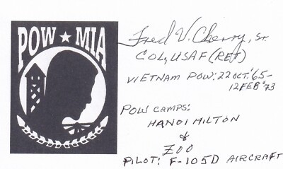 Col. Fred Cherry Pilot Vietnam POW 7 years and 5 months, AFC, Silver ...