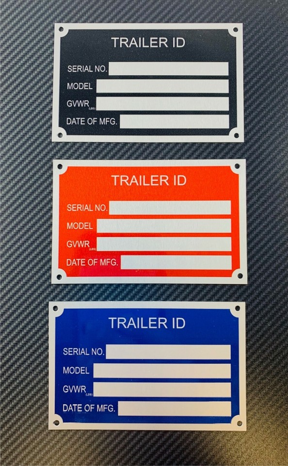 TRAILER ID TAG PLATE DATA ENGRAVED WITH NUMBER IDENTIFICATION TAG FREE ...