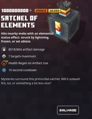 Minecraft Dungeons - Satchel Of Elements Unique Gilded (Xbox)(PS4 ...