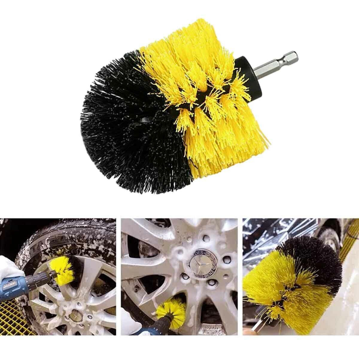 3Pcs Car Wheel Tire Scrub Cleaning Brush Kit Auto Washing Cleaner Tool ...