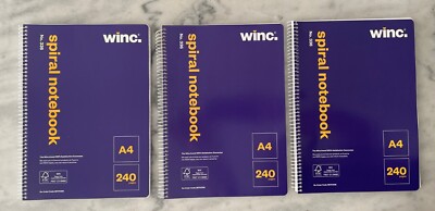 One Winc A4 Spiral Notebook 240 Pages Ruled 8mm School Office Note Book ...