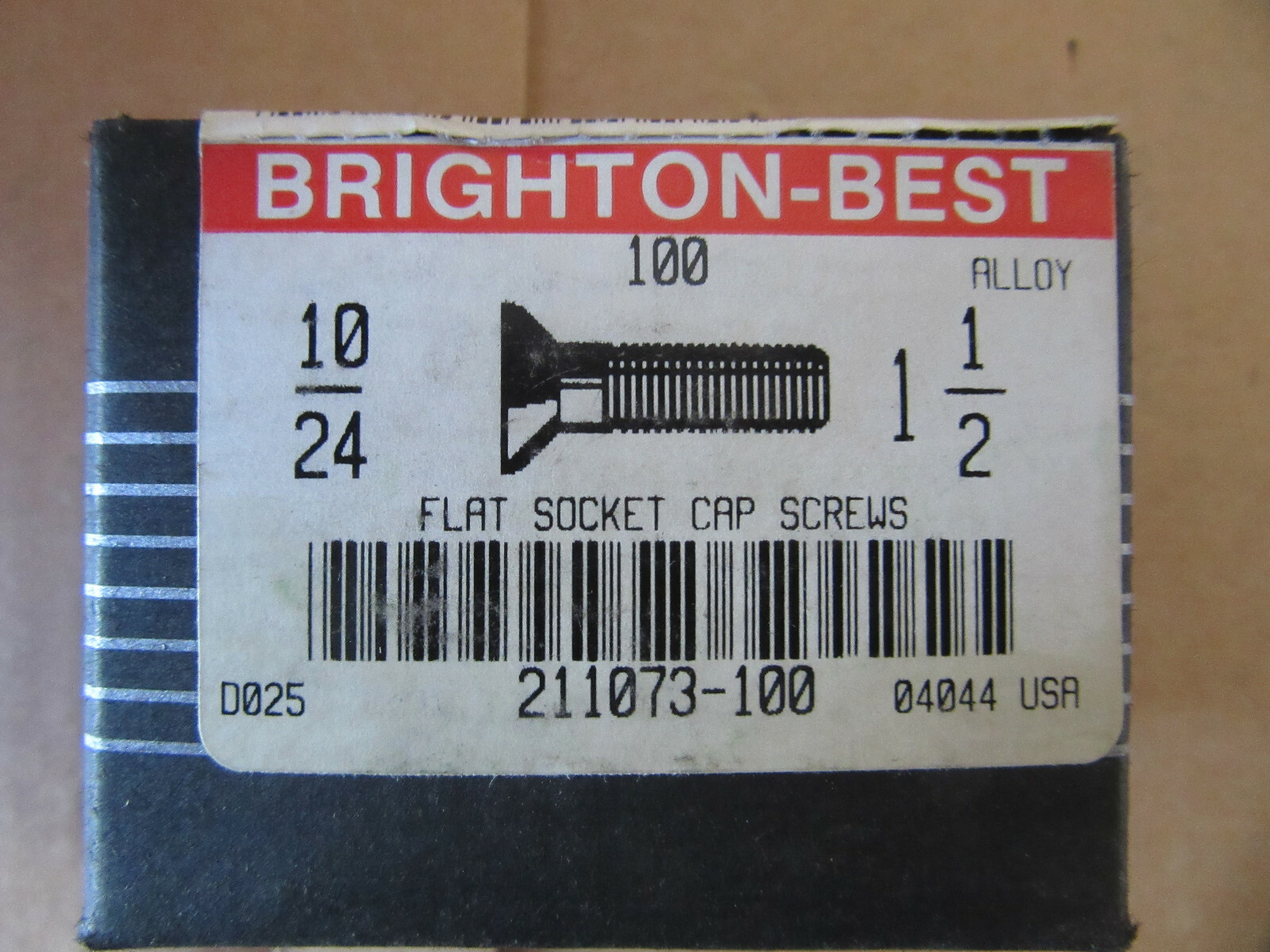 (100) Brighton-Best 10/24 X 1-1/2" Flat Head Socket Cap Screws NEW ...