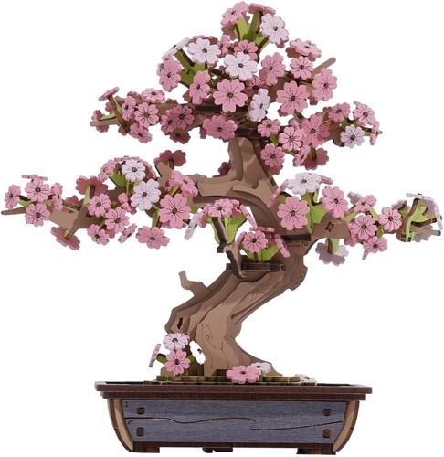 ROBOTIME 3D Puzzle Sakura Bonsai DIY Wooden Model Kits Home Decor ...