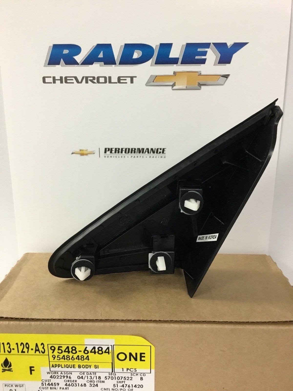 NEW OEM GM 11-15 Cruze Exterior-Upper Molding Trim Right 95486484 | eBay