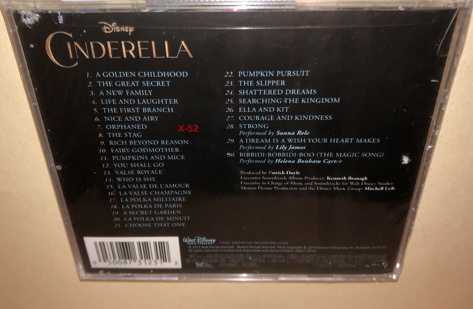 Cinderella CD soundtrack Patrick Doyle sc Lily James Helena Bonham ...