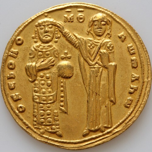 Byzantine coin, gold Histamenon nomisma, Romanus III Argyrus ...