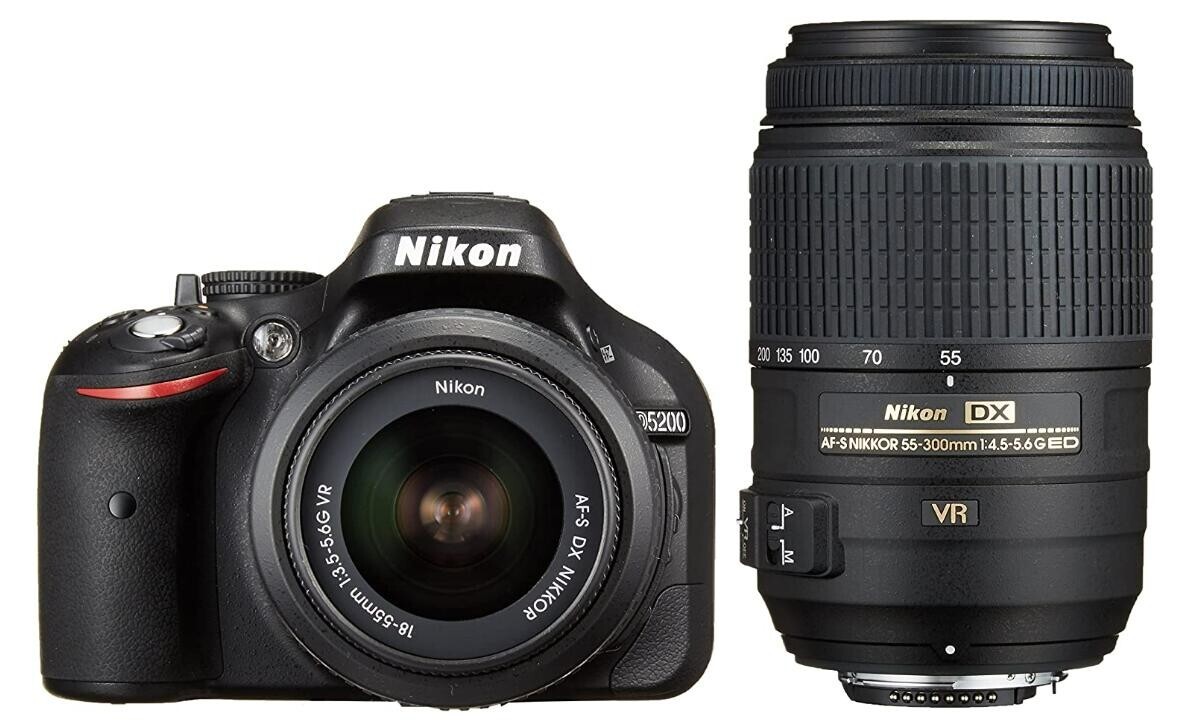 Nikon SLR Camera D5200 Double ZOOM Lens Kit AF-S DX NIKKOR 18-55mm / 55 ...