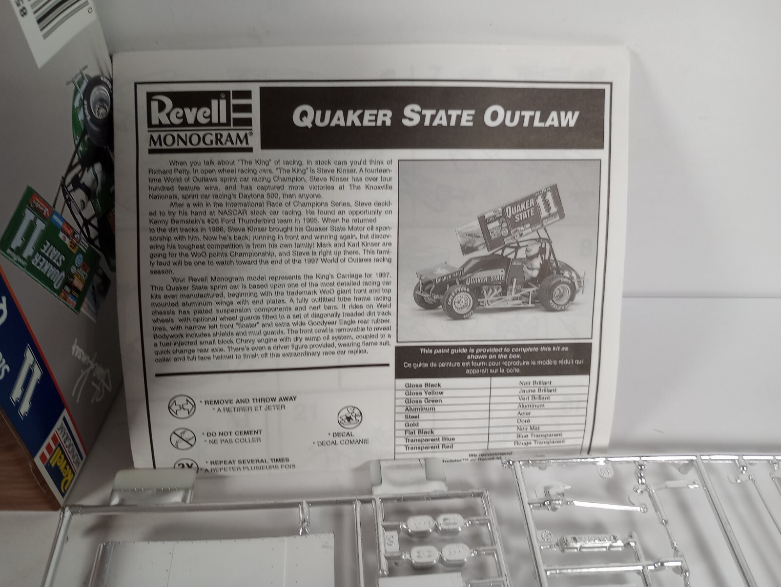 Steve Kinser Quaker State Sprint Car Revell 1:24 Model Kit 85-2517 ...