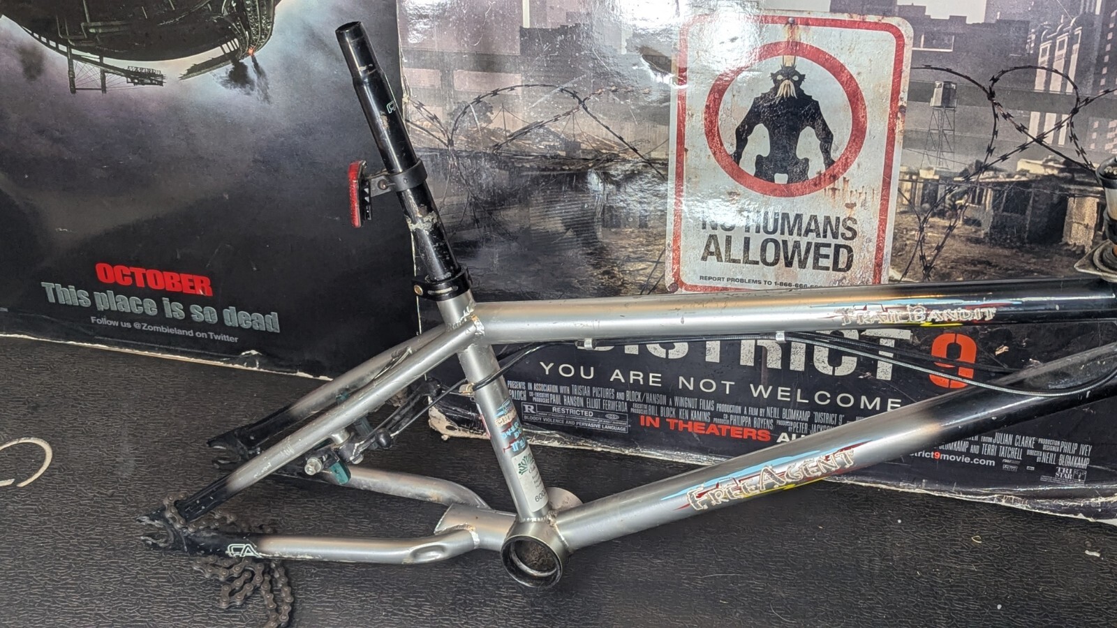 RETRO bmx FREE AGENT BMX frame fork set up 20 in trail bandit 14mm ...