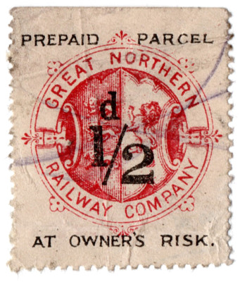 (I.B) Great Northern Railway : Prepaid Parcel Stamp ½d (Owner's Risk ...