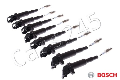 OEM BOSCH Ignition Coil Set+Spark Plugs for BMW 550i 650i 750i 750Li X5 ...