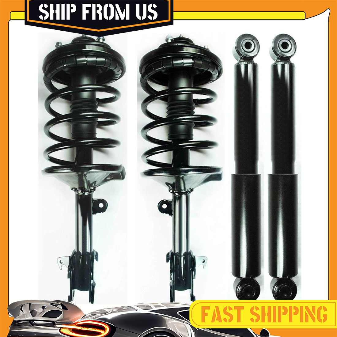 FCS Complete Loaded FRONT Struts & REAR Shocks for 2003-2008 HONDA ...