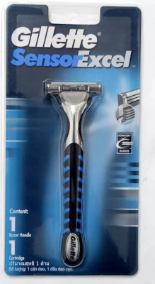 Gillette Sensor Excel Razor Handle Twin Blade Manual 1 Cartridge NEW ...