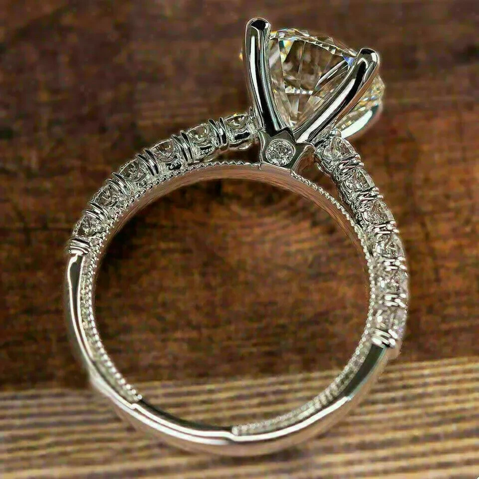 2.50Ct Lab Created Diamond Solitaire Engagement Ring 14K White Gold ...