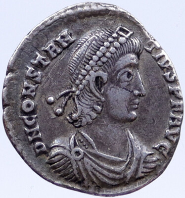 CONSTANTIUS II 355AD Siliqua Ancient Silver Roman Coin VOT WREATH ...